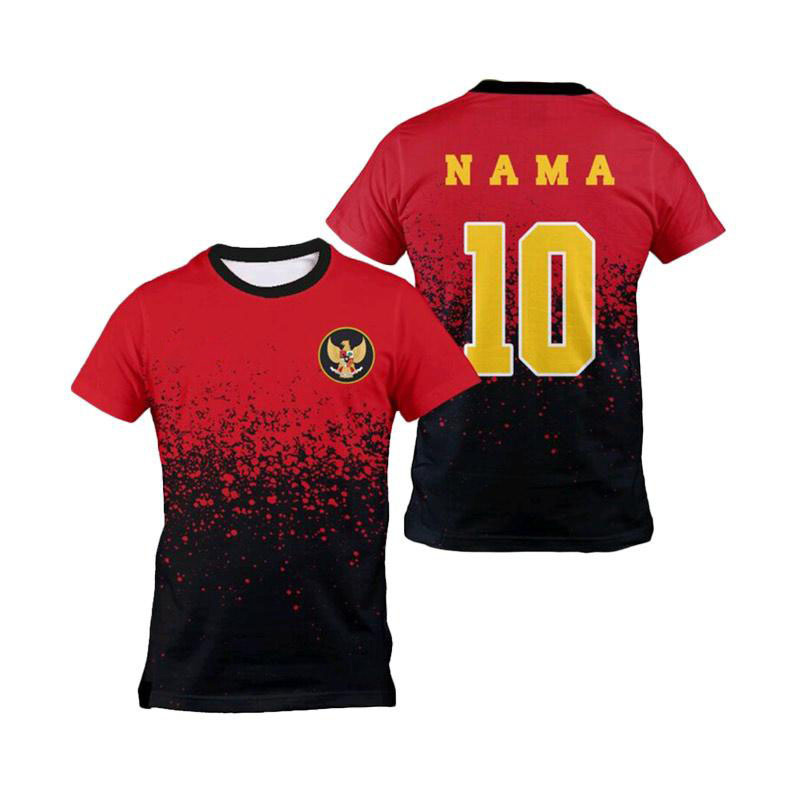 Promo Kaos Urban Dry Fit Benzema Custom Jersey Olahraga - Merah Hitam ...