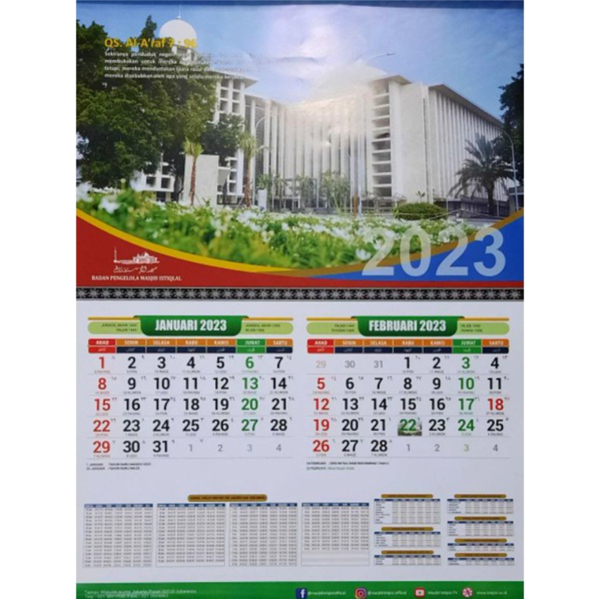 Jual Kalender Masjid Istiqlal - Kalender Dinding di Seller Lapak Mang ...