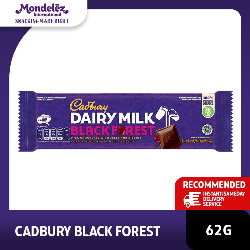 Jual Cadbury Dairy Milk Chocolate Black Forest Regular [62g] di Seller ...
