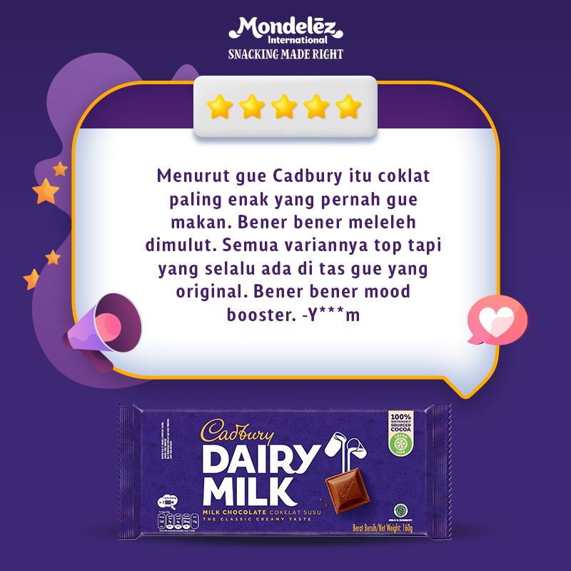 Promo Cadbury Dairy Milk Chocolate Original Regularâ 160 G Diskon 8% Di ...