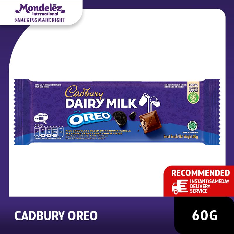 Promo Cadbury Dairy Milk Chocolate Oreo Regular [60g] Diskon 8% di ...