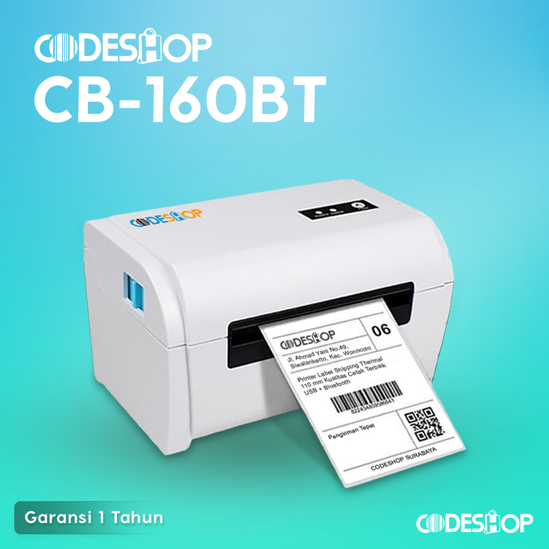 Jual LABEL PRINTER CETAK RESI CODESHOP CB-160 BLUETOOTH-USB di Seller ...