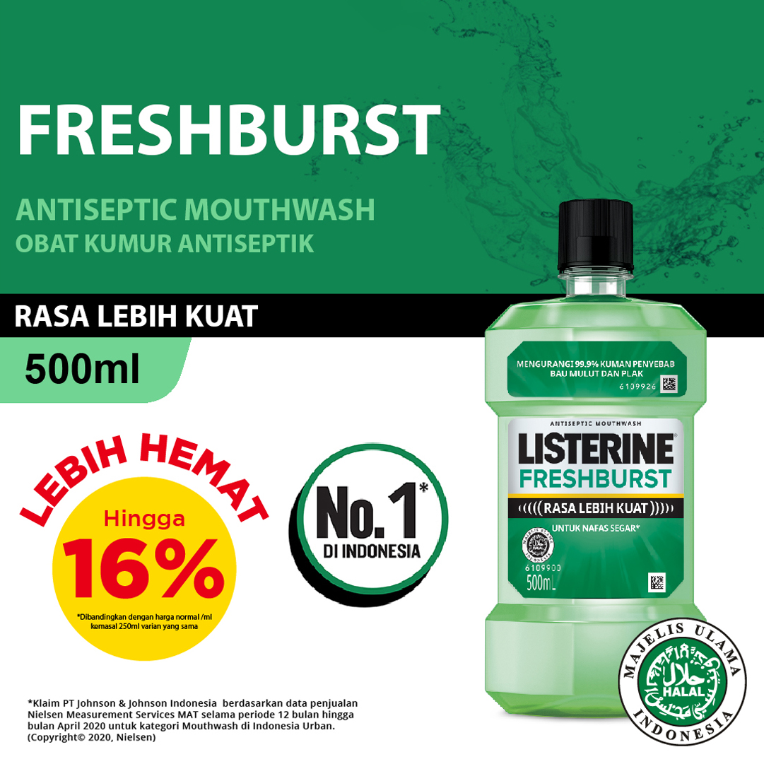 Jual LISTERINE Fresh Burst Antiseptic Mouthwash 500ml di Seller Farmers ...