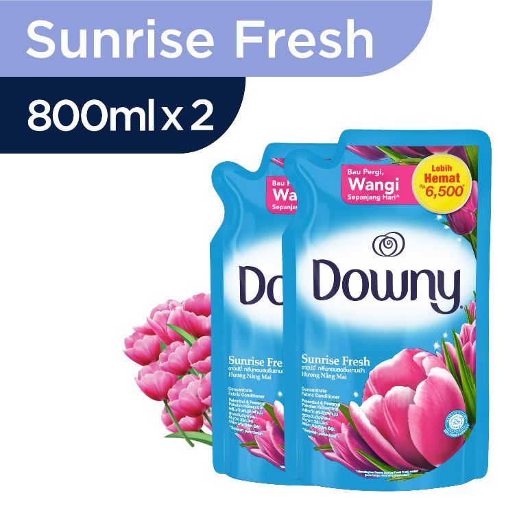 Jual Downy Sunrise Fresh Pewangi Pakaian [800 mL/2 pcs/Kemasan Refill ...