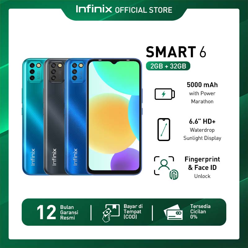 Promo Infinix Smart 6 NFC Smartphone [2GB/ 32GB/ Official Store ...