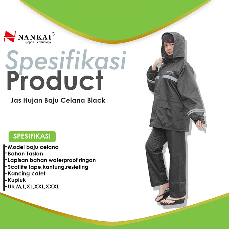 Jual Baju Dan Celana Jas Hujan Nankai - Xl Hitam Di Seller Nankai Tools Official Store ...