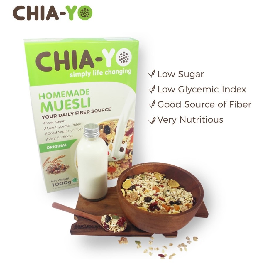 Promo Chia-yo Muesli Cereal [1000 g] Diskon 9% di Seller CHIA-YO Store ...