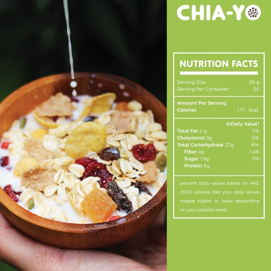 Promo Chia-yo Muesli Cereal [1000 g] Diskon 9% di Seller CHIA-YO Store ...