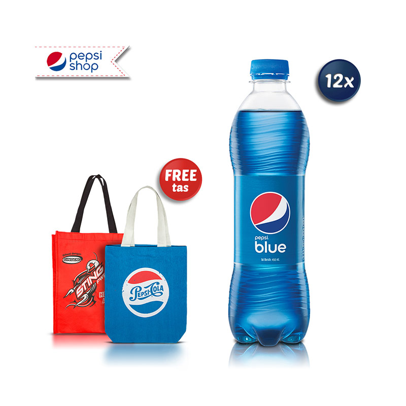 Jual Pepsi Blue Bottle Minuman Bersoda [450 mL/ 12 Pcs/ 1 Carton] di ...