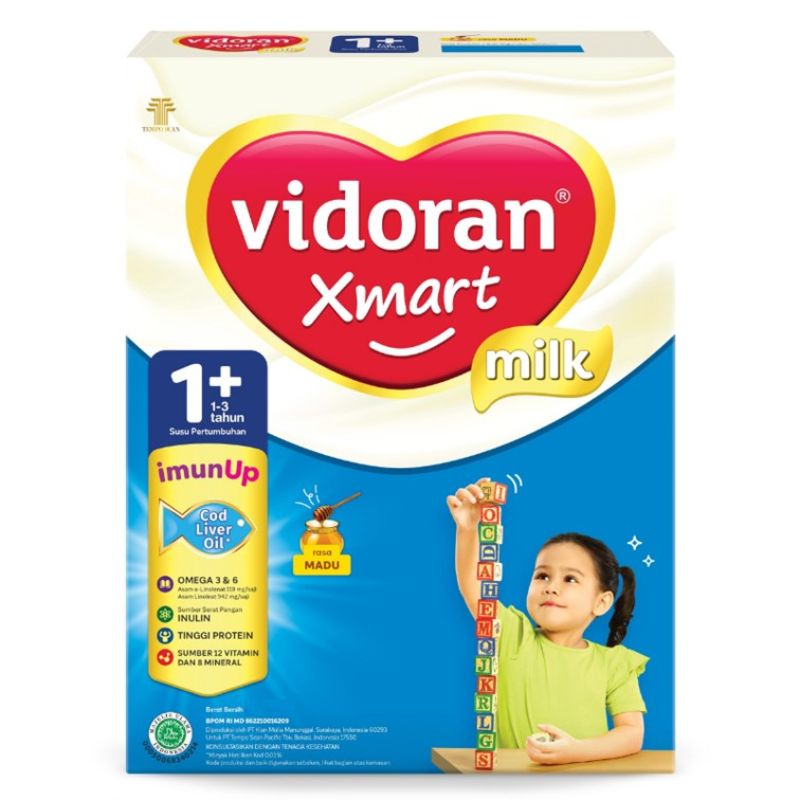 Jual Vidoran Xmart 1+ Susu Pertumbuhan Anak 1-3 Tahun Madu 925 G Di ...