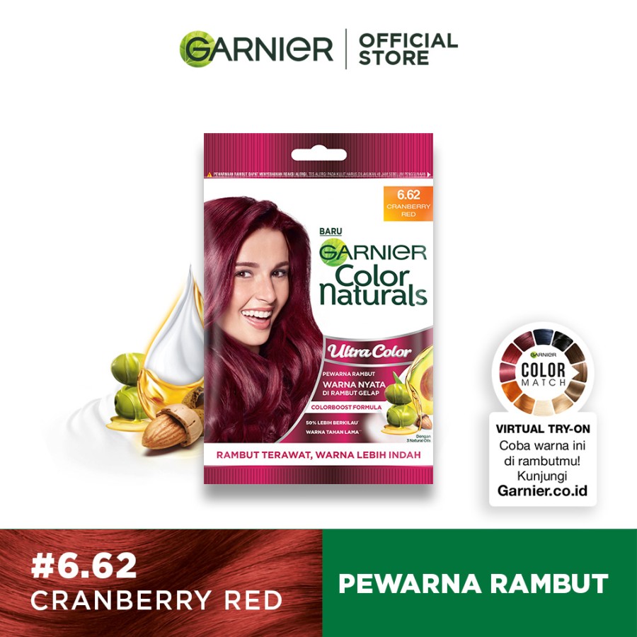Jual Garnier Color Naturals Ultra Color Cat Rambut - 6.62 Cranberry Red ...