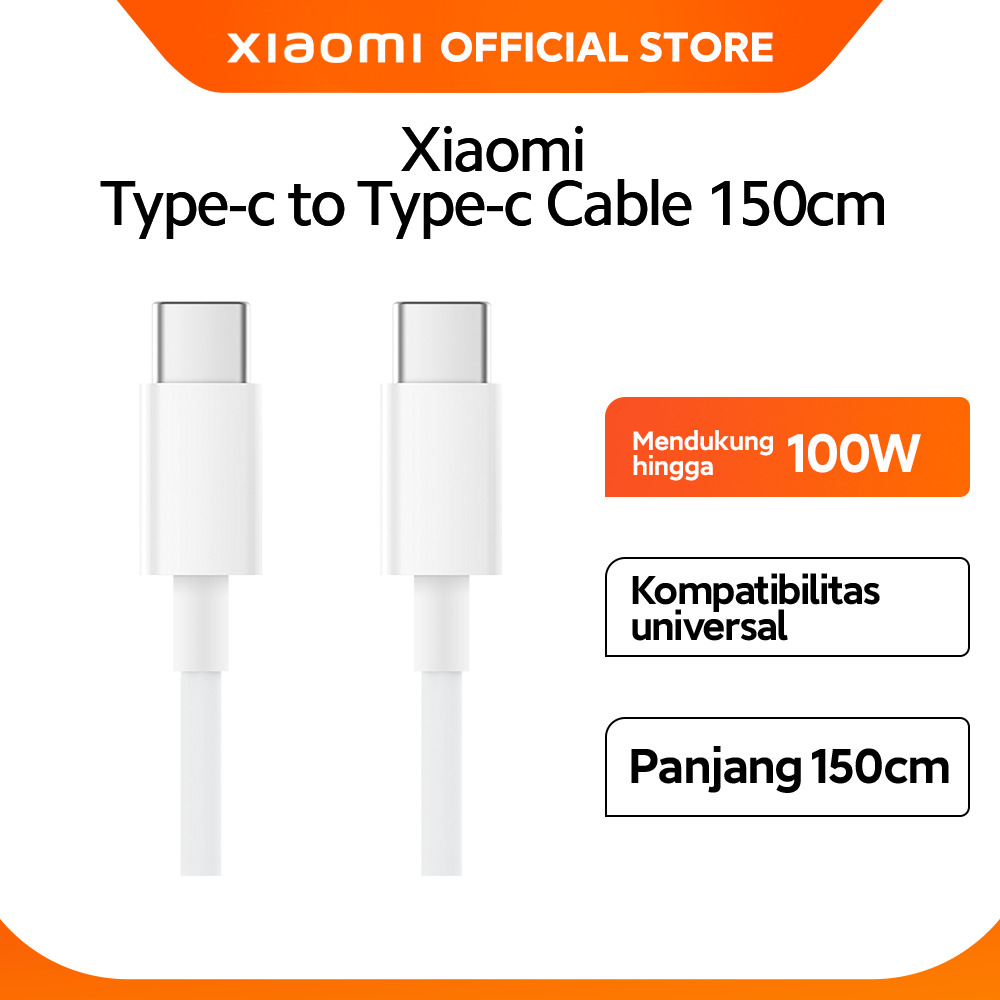 Jual Xiaomi Official Mi Usb Type-c To Type-c Cable 150cm Mendukung Arus ...
