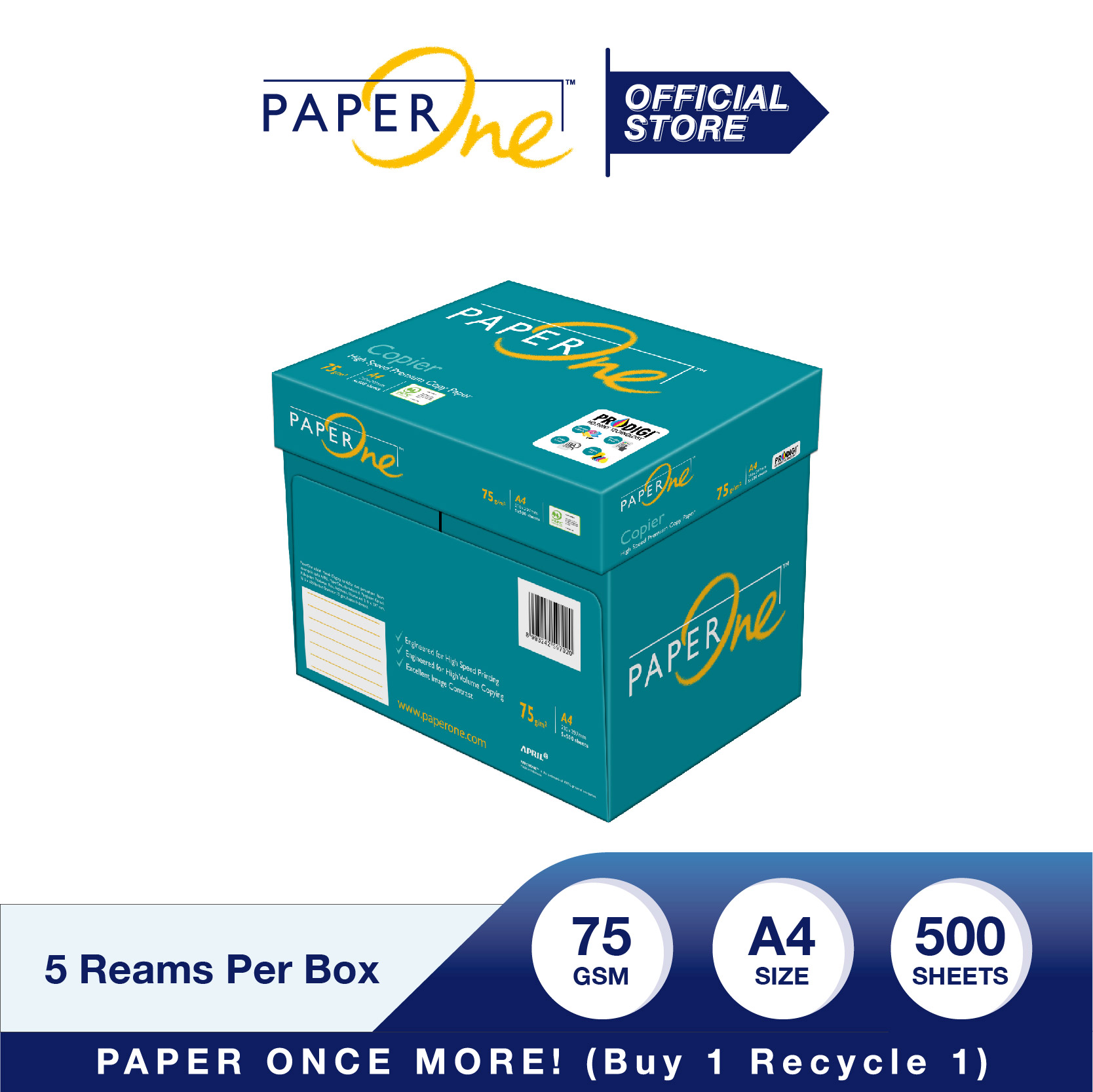 Promo Paperone Kertas A4 75gr Copier 1 Box 2500 Lembar Kertas Hvs A4