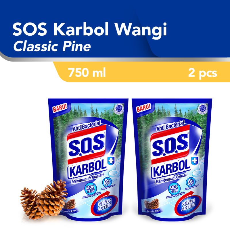 Jual SOS Karbol Classic Pine [750 MLX2/ Kemasan Refill] di Seller TEMPO ...