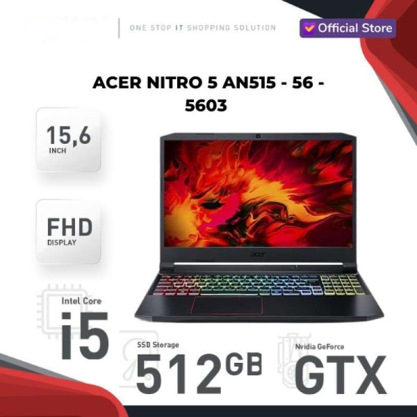 Promo Acer Nitro 5 AN515 - 56 - 5603 -15.6 - I5-11300H - GTX1650 4GB ...