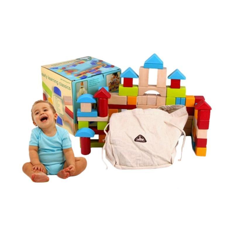 Jual Elc Wooden Brick Blocks & Stacking Toys - Blue [100 Pcs] Di Seller ...