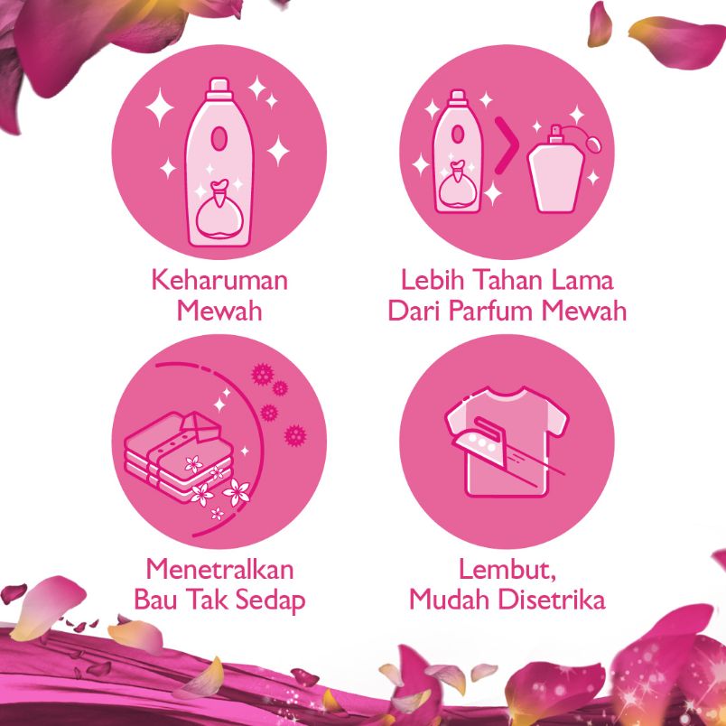 Jual Downy perfume Sweet Heart Pink Pewangi Dan Pelembut Pakaian Konsentrat [650ml/refill] Isi 2 ...