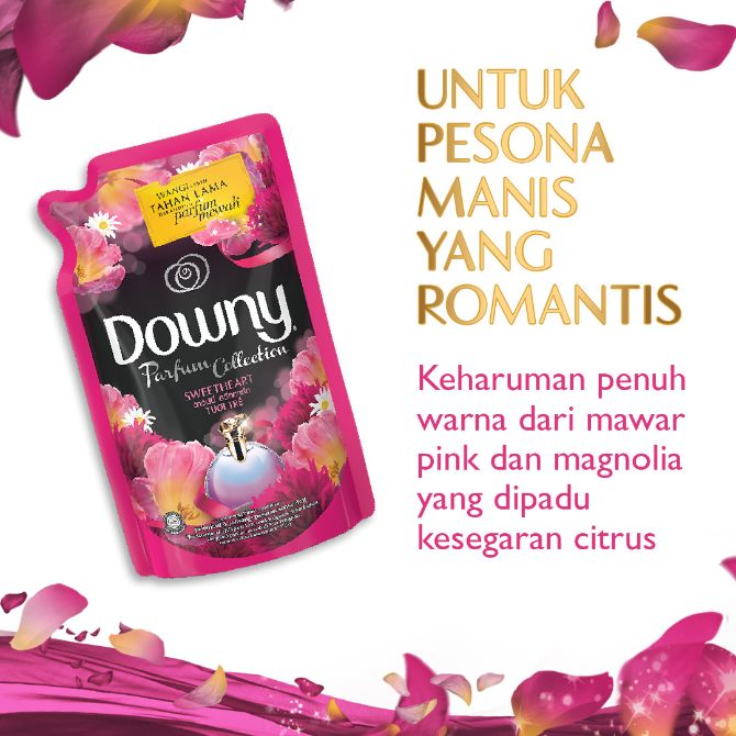 Jual Downy perfume Sweet Heart Pink Pewangi Dan Pelembut Pakaian Konsentrat [650ml/refill] Isi 2 ...