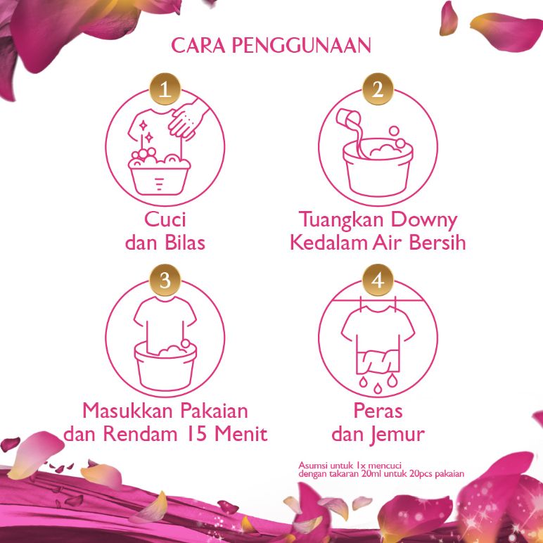 Jual Downy perfume Sweet Heart Pink Pewangi Dan Pelembut Pakaian Konsentrat [650ml/refill] Isi 2 ...