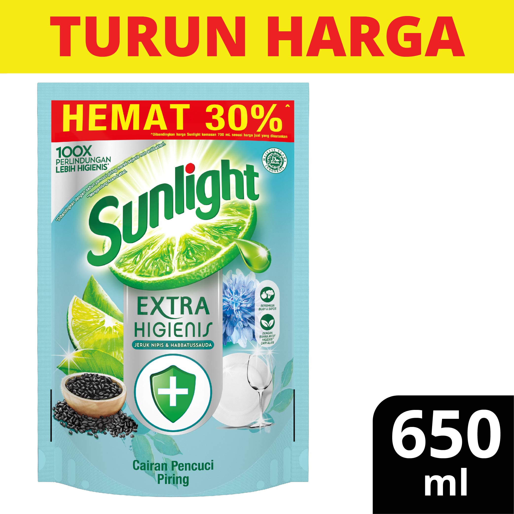 Jual Sunlight Sabun Cuci Piring Higienis [650 mL/ Refill] di Seller ...