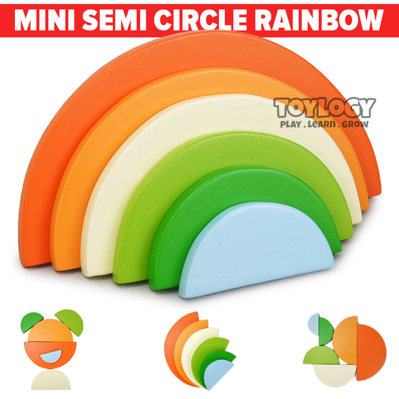 Promo Toylogy Mainan Kayu Edukasi Semi Circle Block Setengah Lingkaran ...