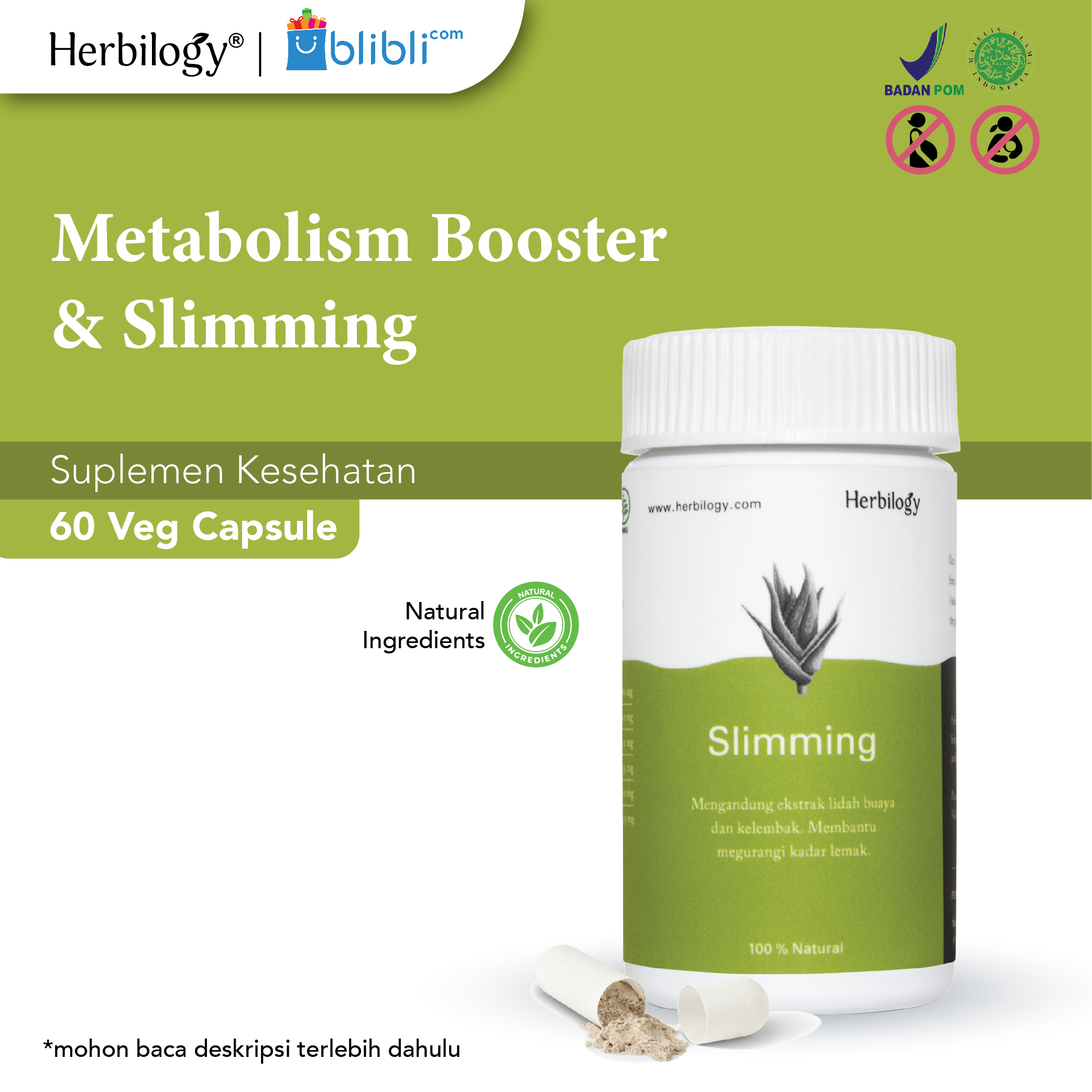 Promo Herbilogy Slimming Capsule Kapsul Kurus [60 Capsules] Diskon 27% ...