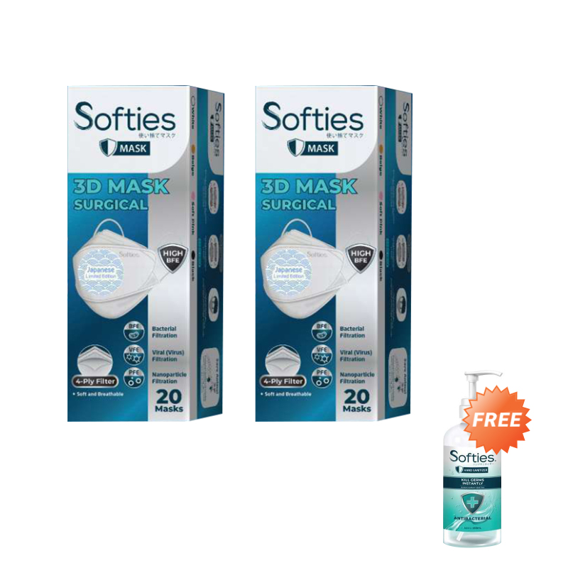 Jual Buy 2 Box Softies Surgical 3D Mask Japanese [20's] Free Softies ...