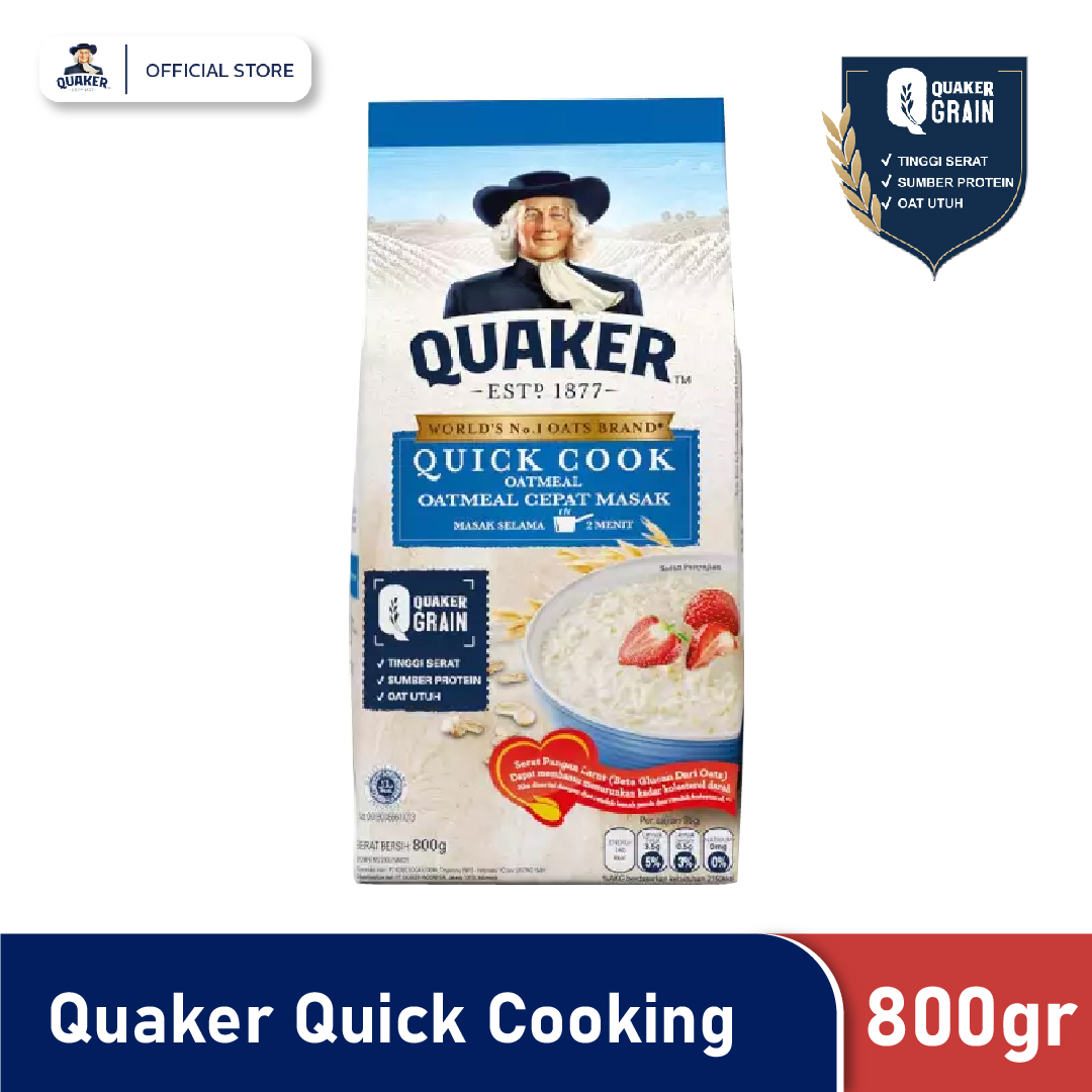 Promo QUAKER Quick Cooking Oatmeal [800 g] Diskon 13% di Seller Quaker ...