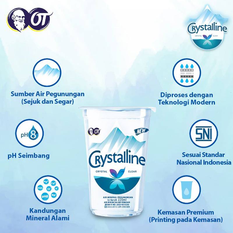 Jual Crystalline Mineral Water [220 Ml/ Karton] Di Seller Yuki ...