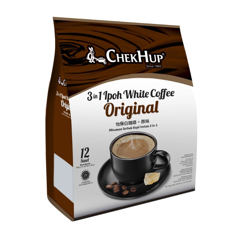 Promo CHEK HUP 3in1 Ipoh White Coffee Original [40 g x 12 Sachet ...