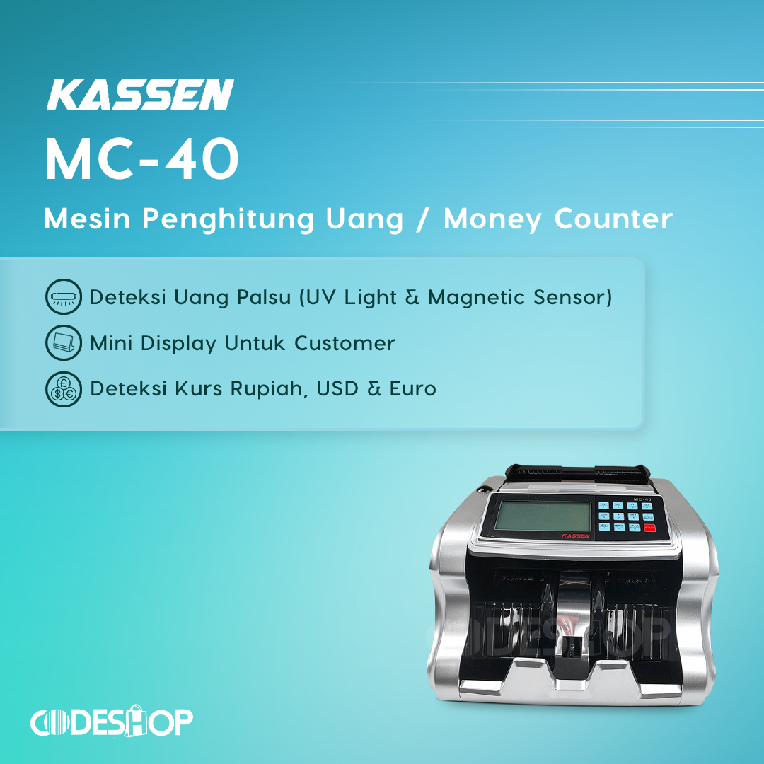 Jual Bill Counter Alat Hitung Uang Kassen Mc-40 Pendeteksi Uang Palsu Mc40 Di Seller Toko Kasir ...