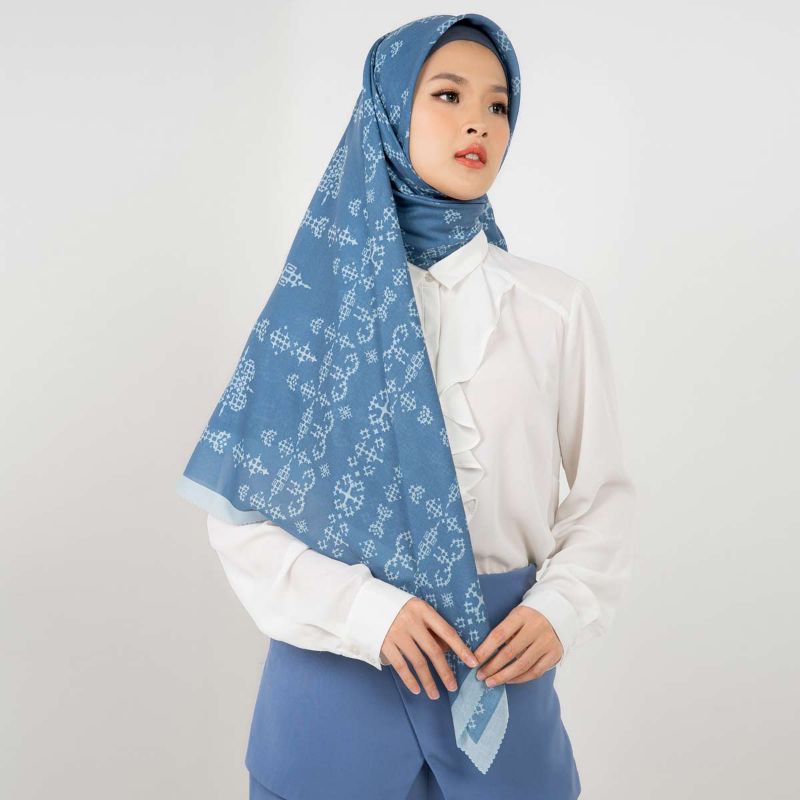 Jual Ria Miranda Bilau Series Scarf - Yale Blue ( Hijab ) Di Seller Ria ...