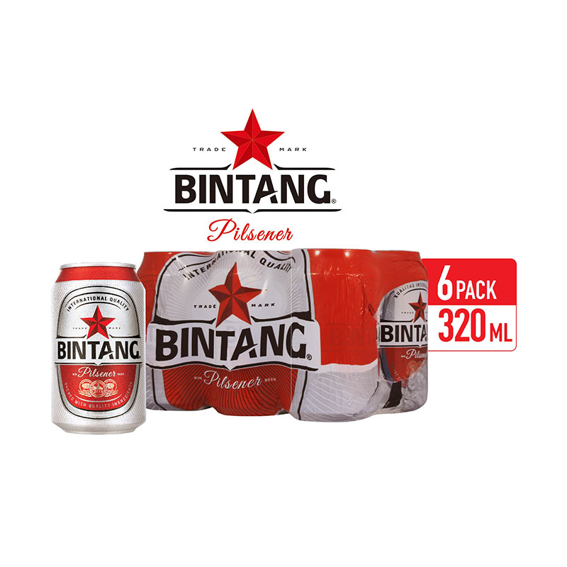 Jual Bintang Pilsener Canned Beer [320 Ml/ 6 Packs] Di Seller Drink ...