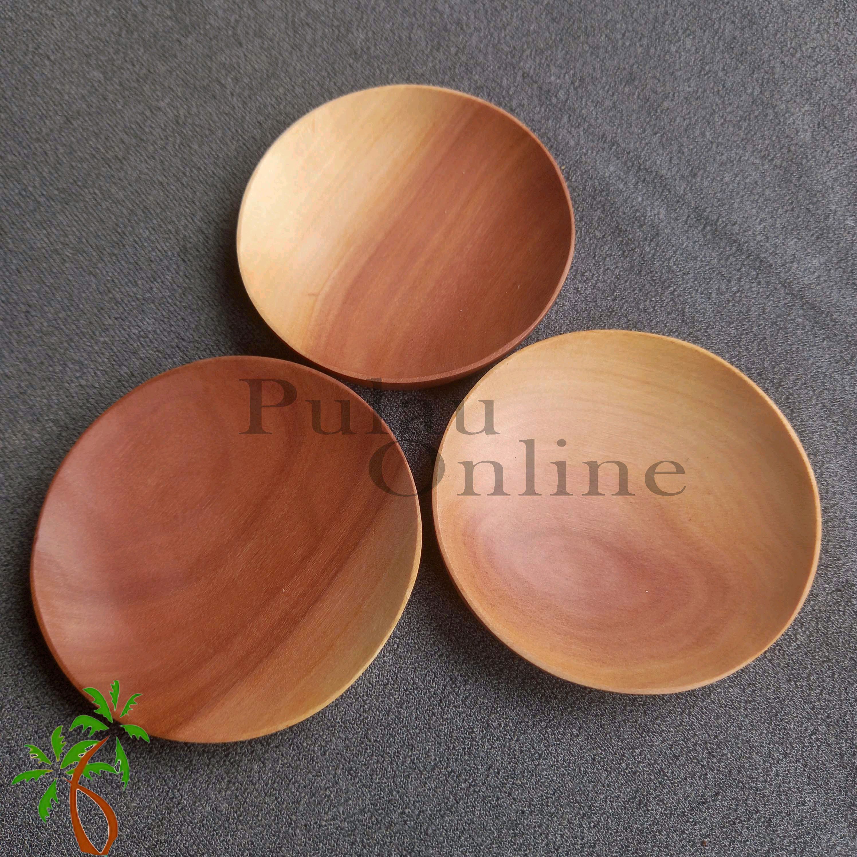 Jual Tempat sambal kayu diameter 8 cm - Piring sambal kayu - Piring ...