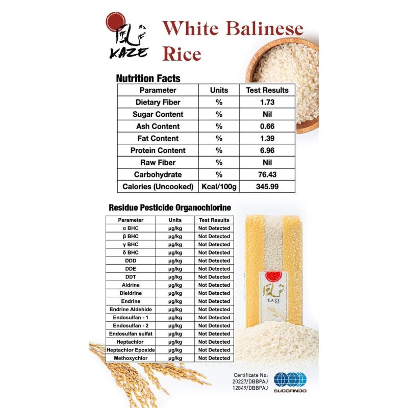 Jual Kaze Rice Putih Bali Beras Organik [700 G] Di Seller Kaze Rice ...