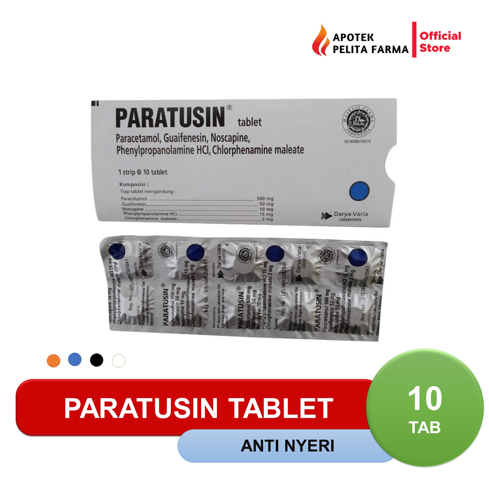 Jual PARATUSIN TABLET 1 STRIP @ 10 TAB - OBAT BATUK PILEK di Seller ...