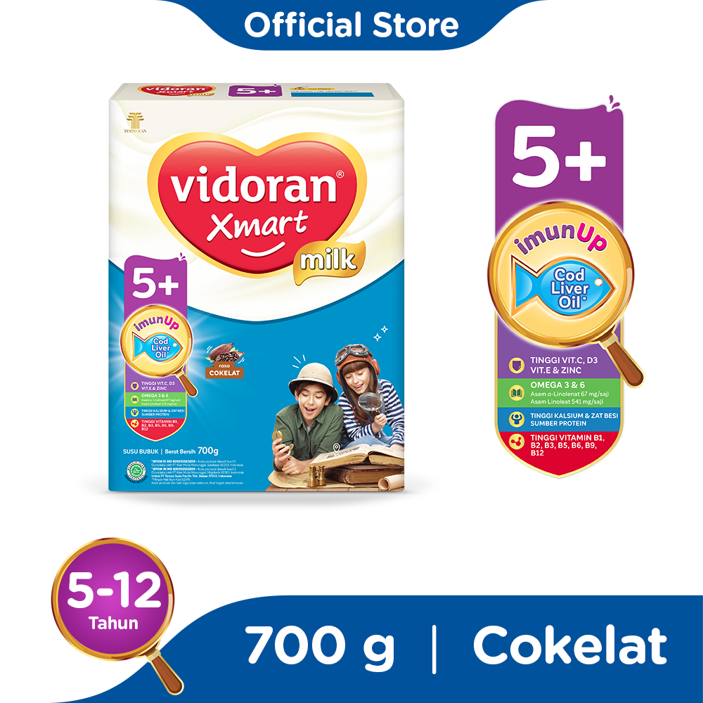 Promo Vidoran Xmart 5+ Cokelat Susu Formula 700 G Diskon 20% Di Seller ...