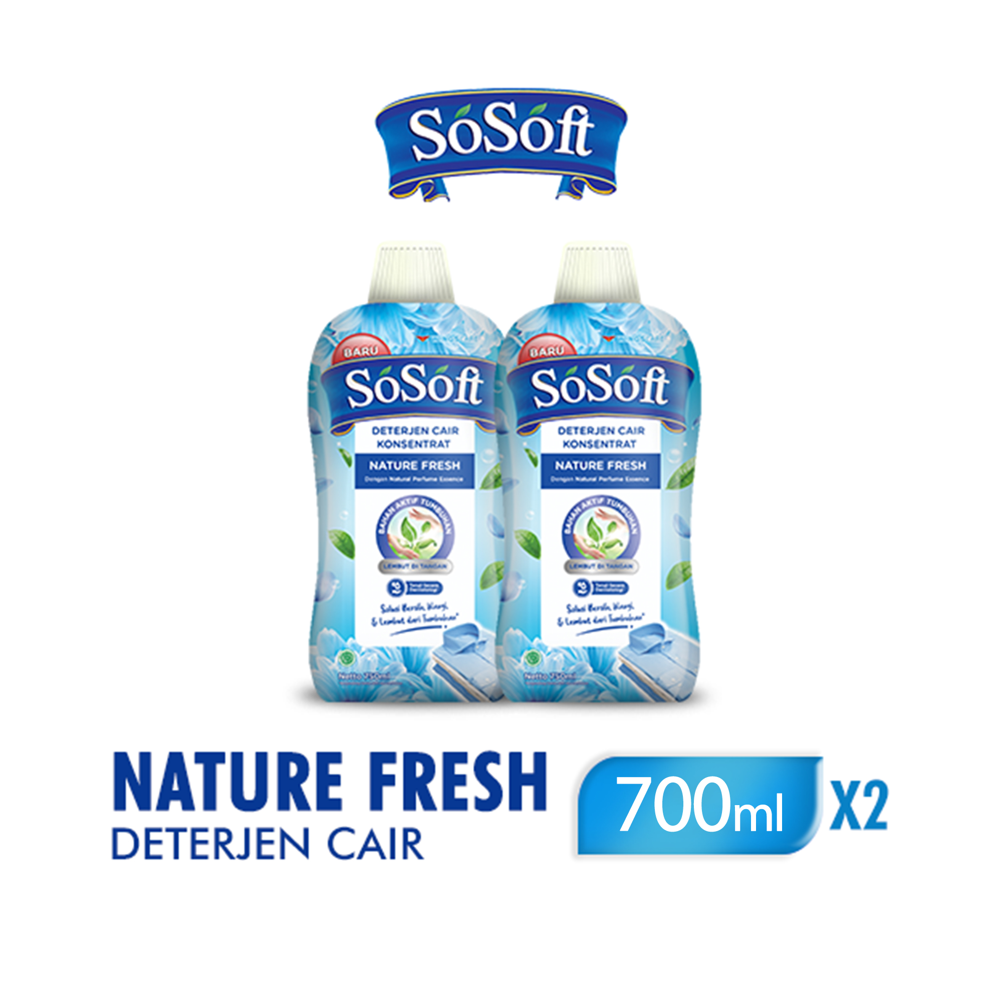 Promo Sosoft Deterjen Cair Nature Fresh Botol 700 mL [2 Pcs] Diskon 38% ...