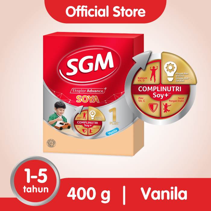 Jual SMG/JOG/SOLO - SGM Eksplor Advance+ Soya 1 Plus Vanila Formula Soya Bubuk [400 g/ Box] di ...