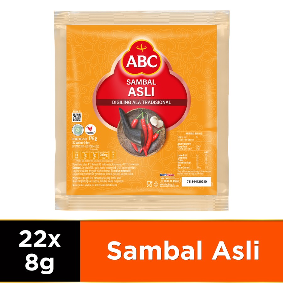 Promo Abc Sambal Asli [22 Pcs X 8 G/ Sachet] Diskon 16% Di Seller Abc ...