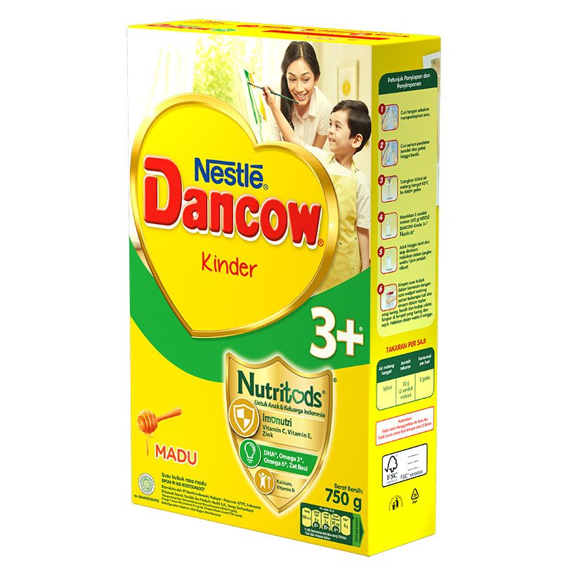 Jual Nestle Dancow 3+ Nutritods Susu Pertumbuhan 3-5 Tahun Madu Box 750 ...