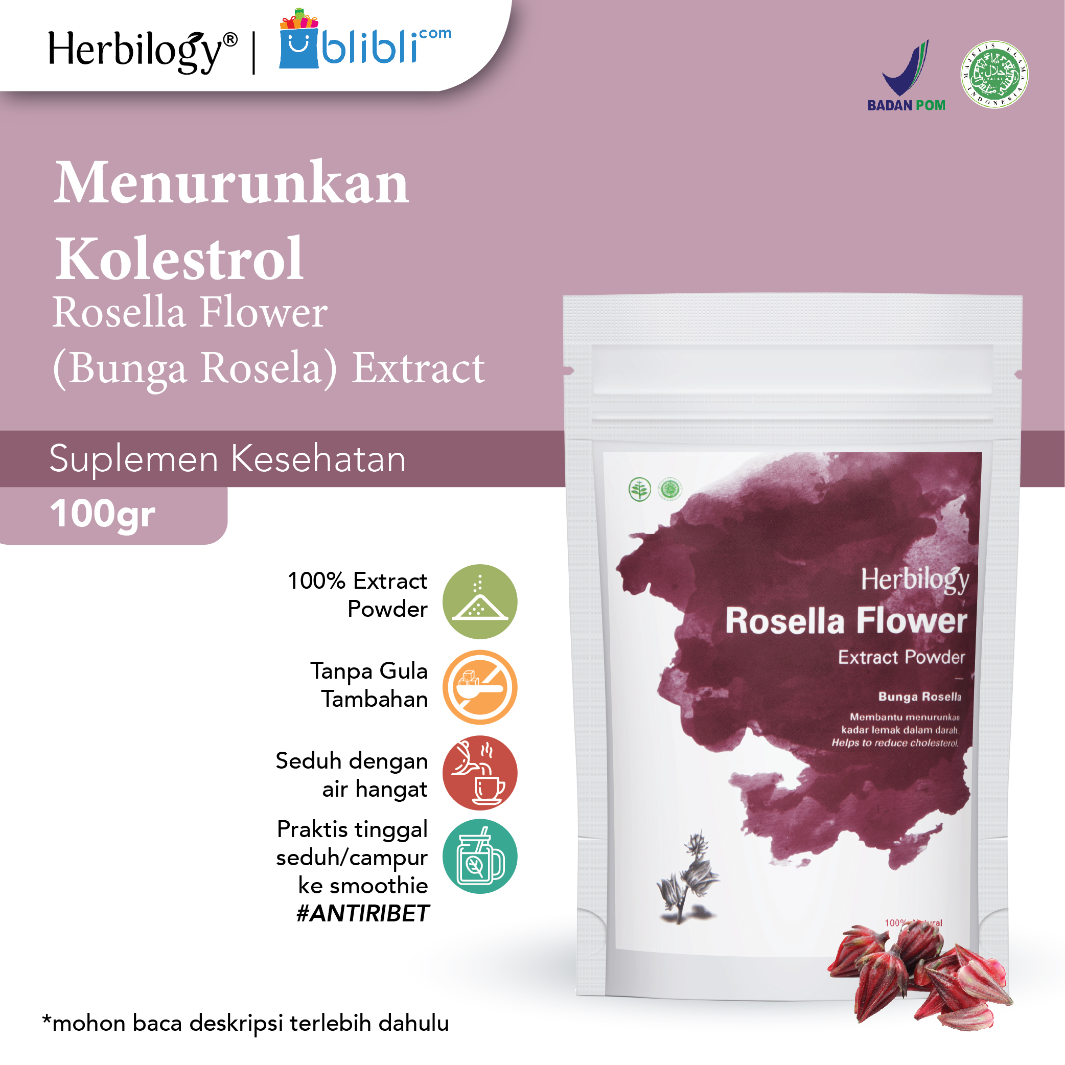 Jual Fs - Herbilogy Rosella Flower Extract Powder Minuman Kesehatan Di ...