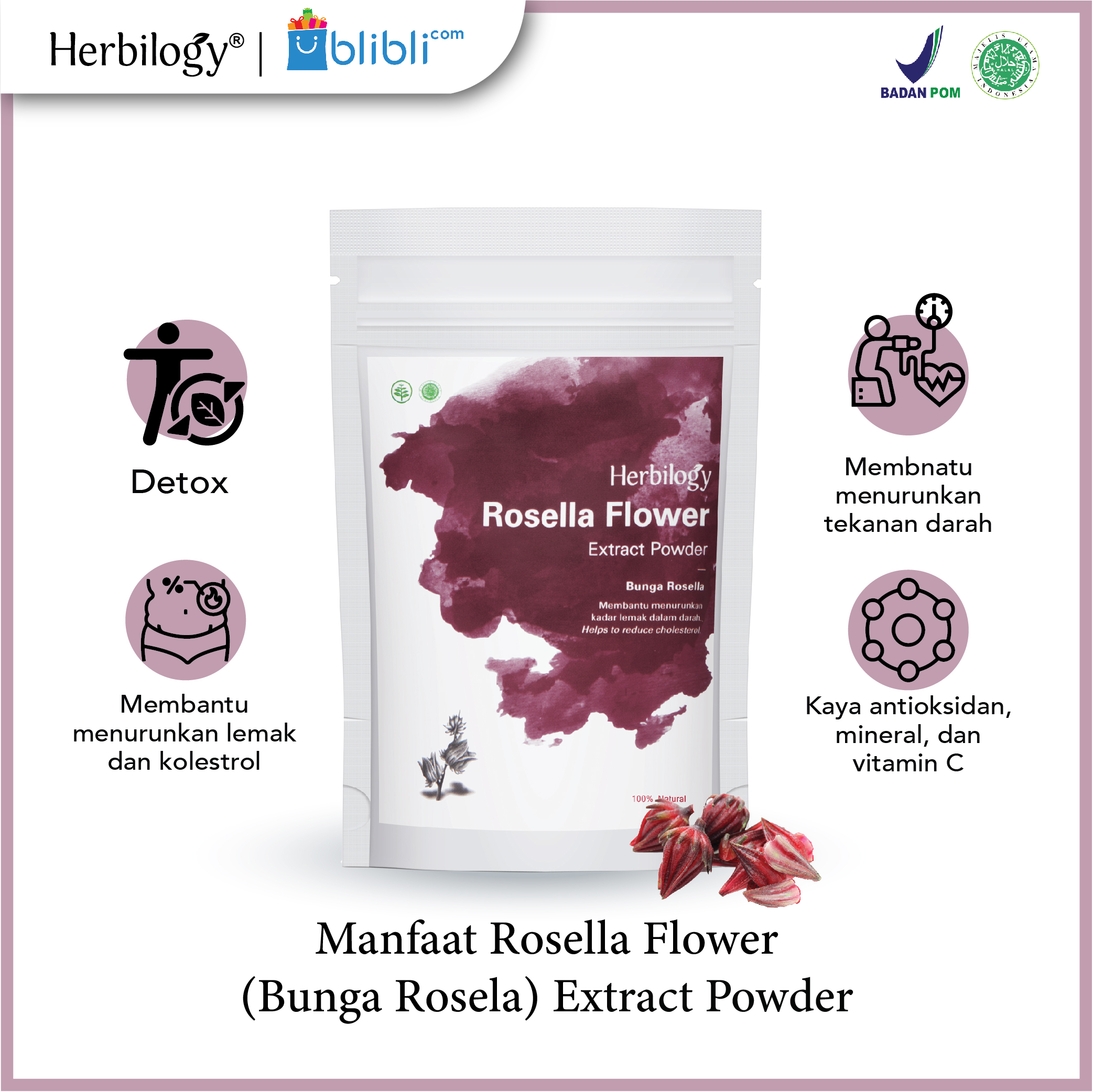 Jual Fs - Herbilogy Rosella Flower Extract Powder Minuman Kesehatan Di ...
