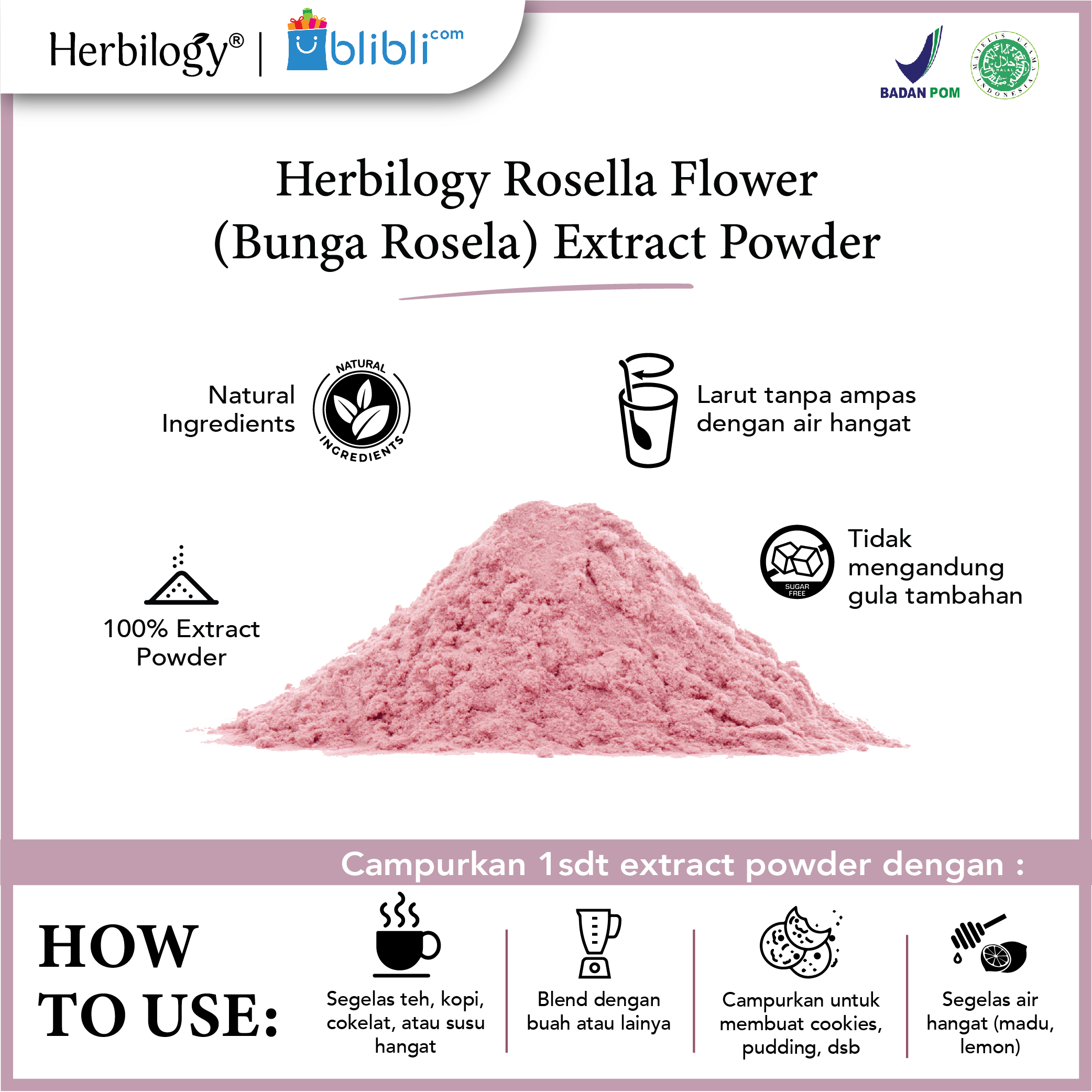 Jual Fs - Herbilogy Rosella Flower Extract Powder Minuman Kesehatan Di ...