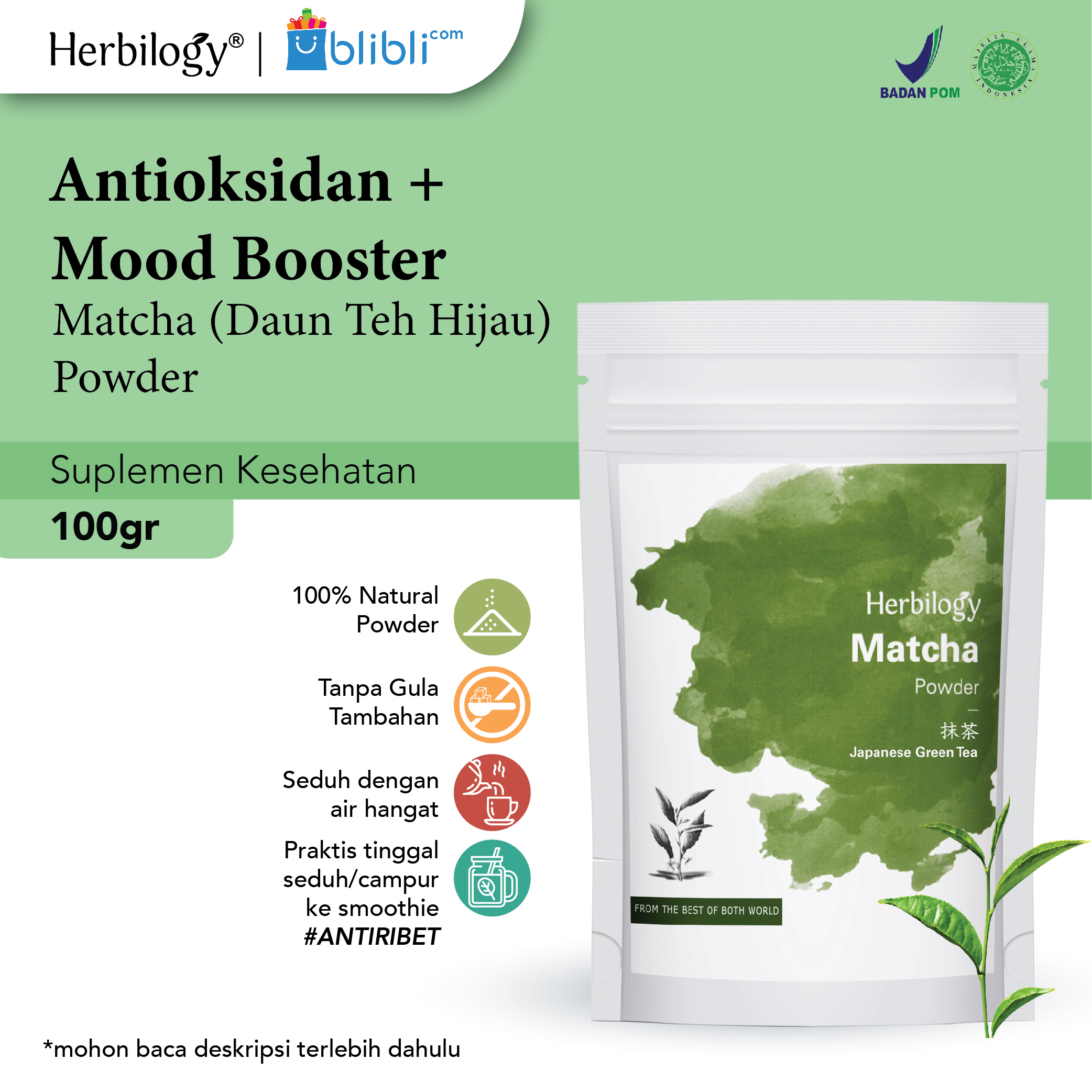 Promo FS - Herbilogy Matcha Powder Minuman Kesehatan Diskon 23% di ...