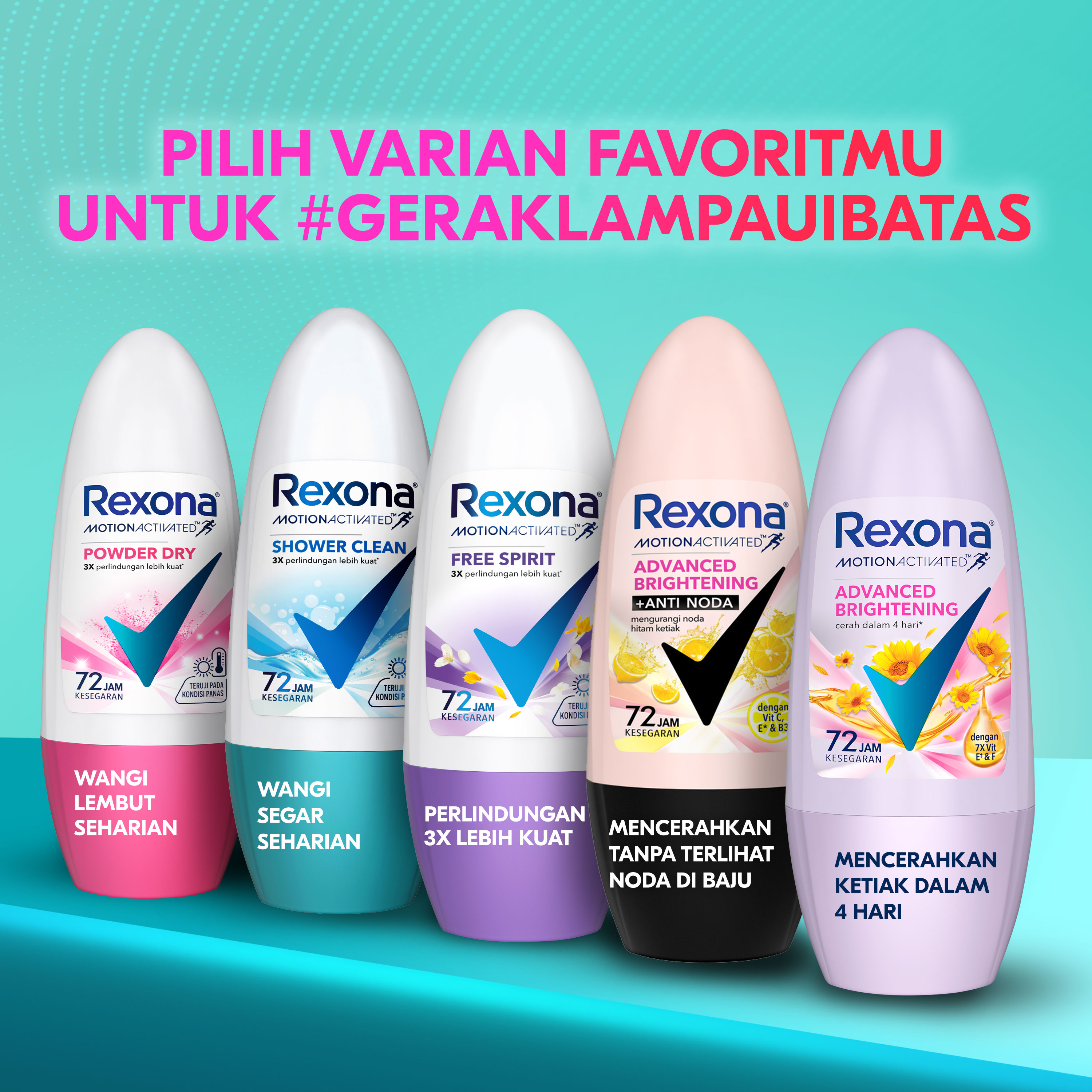 Promo Rexona Women Deodorant Anti-perspirant Roll On Invisible + Antibacterial All In One - Anti ...