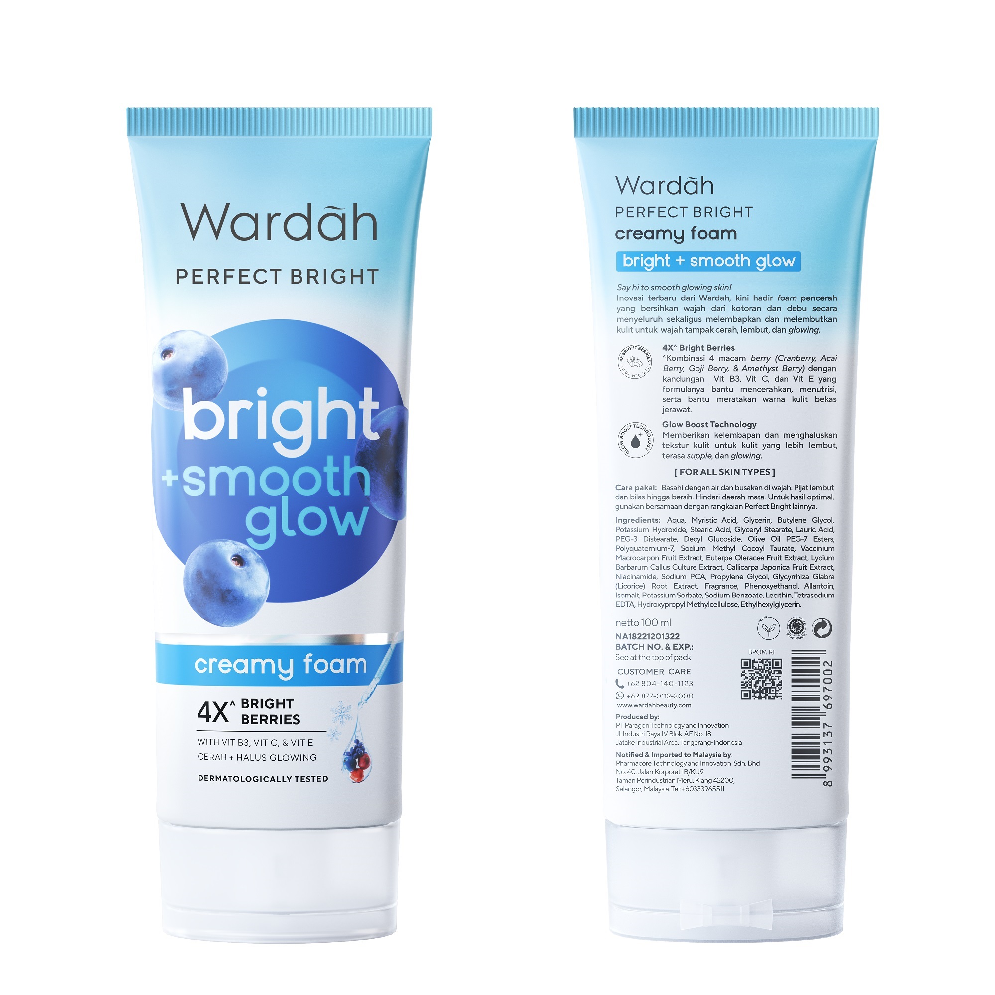 Jual Wardah Perfect Bright Creamy Foam Bright + Smooth Glow Mencerahkan ...