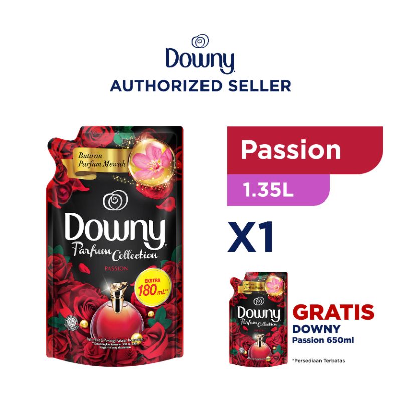 Jual Downy Passion Refill Pelembut Pakaian [1350 mL] + Downy Passion Refill [650 mL/ Set Bundle ...