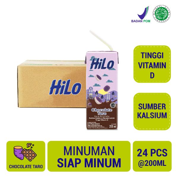 Promo HiLo Chocolate Taro Ready to Drink 200ml (24 tetrapack) - Minuman ...
