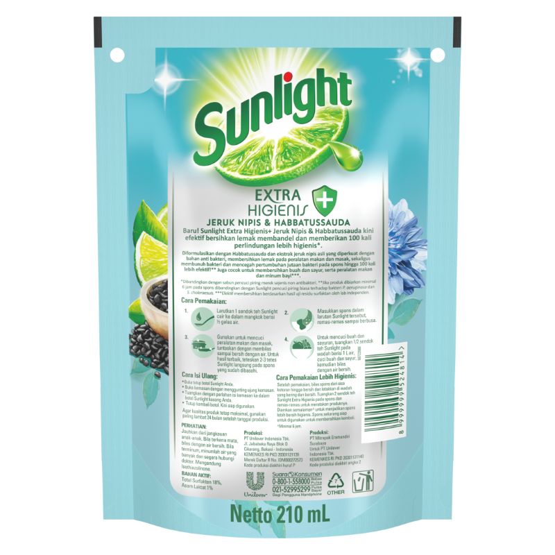 Promo Sunlight Habbatussauda Sabun Cuci Piring [210 Ml/ Kemasan Pouch ...
